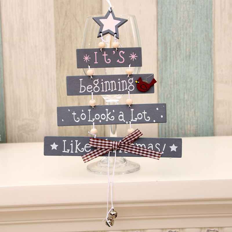 New Product Christmas Wooden Christmas Tree Christmas Door Hanging ...
