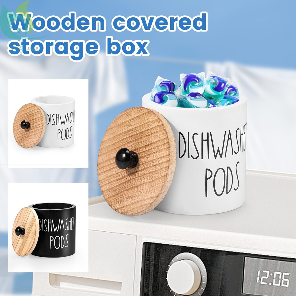 Dishwasher Pod Holder with Lid Stylish Dishwasher Tablet Container ...