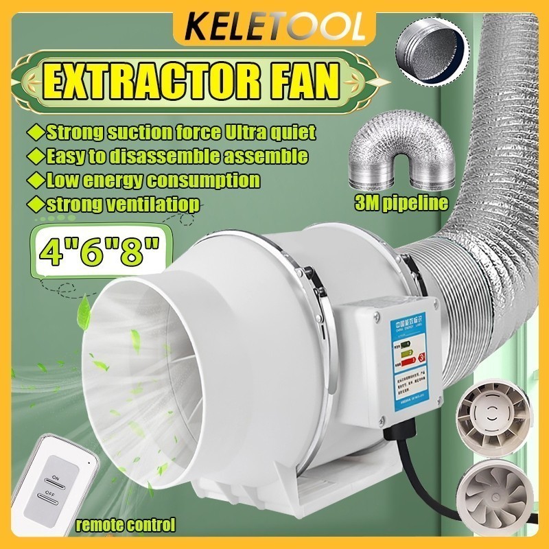 KELETOOL Portable Exhaust Fan High Suction Booster Fan Straight Exhaust ...
