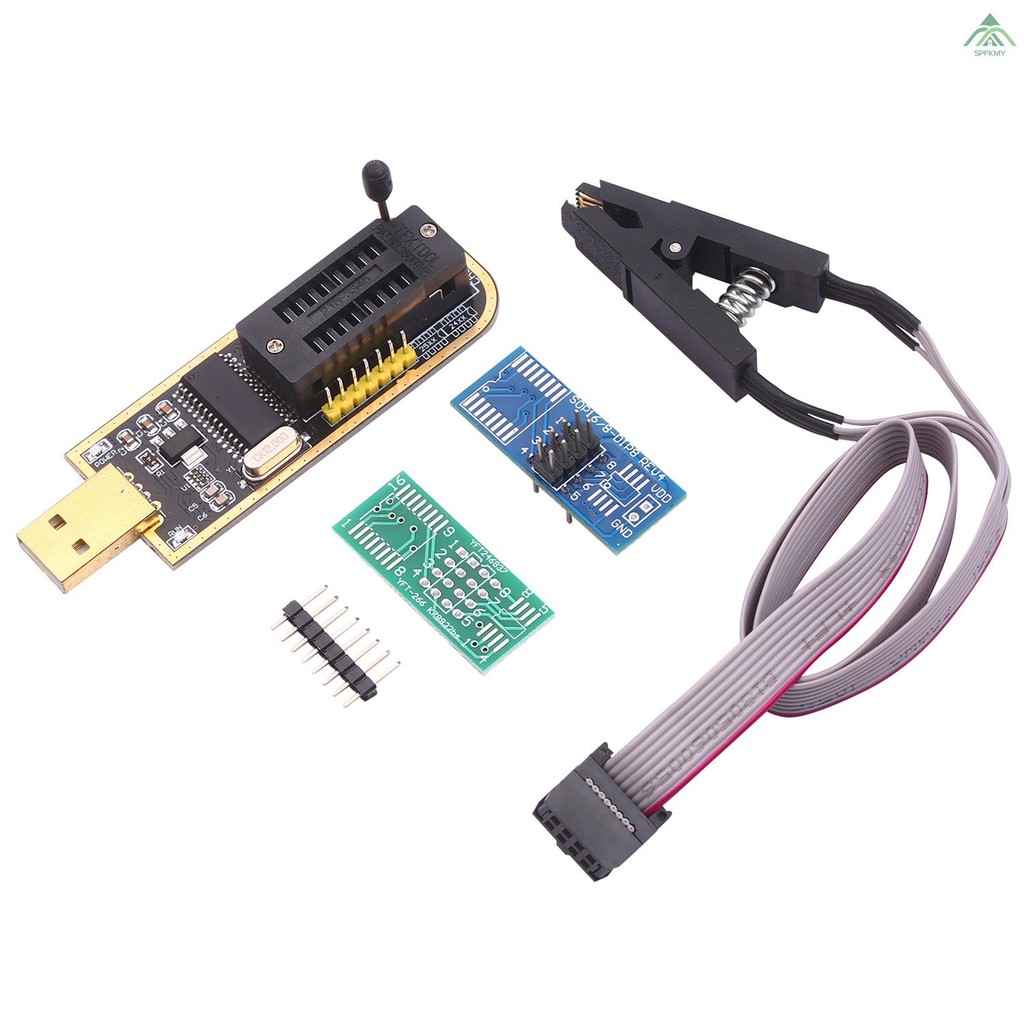 CH341A USB Programmer EEPROM BIOS Flasher Programmable Logic Circuits with SOP8 Flash Clip ...