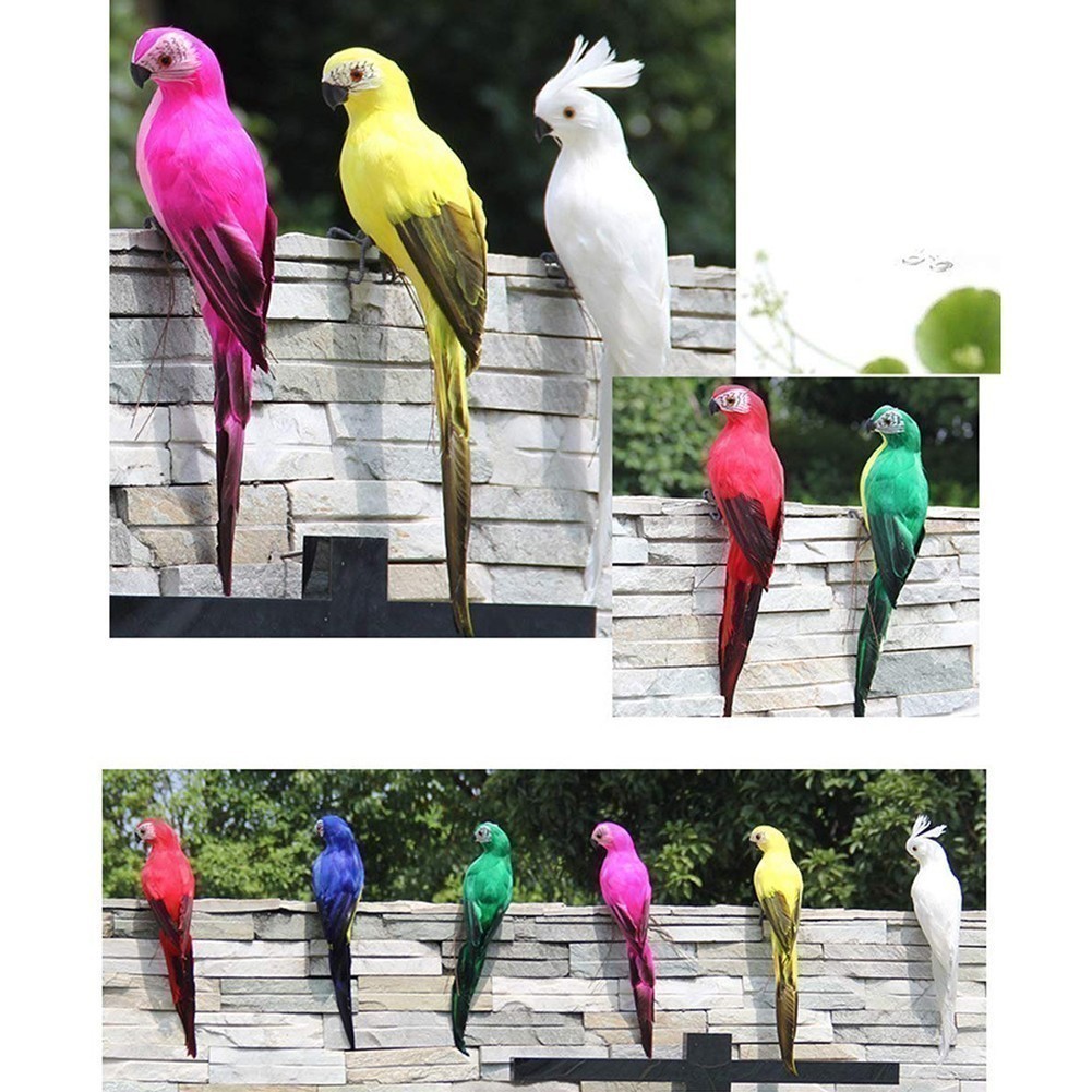 Artificial Fake Parrot Lifelike Feathered Bird Imitation Garden ...