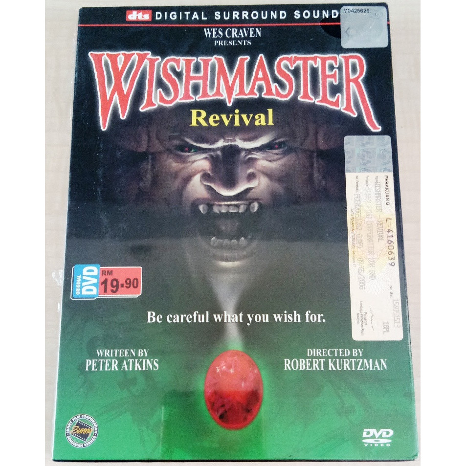 Wishmaster English Horror Movie DVD DTS Dolby Digital Surround ...