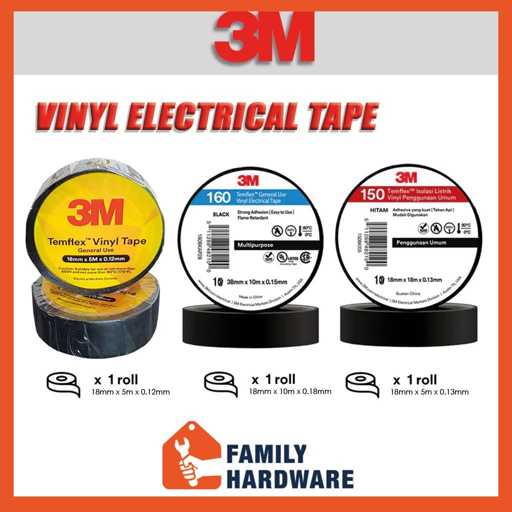 3M Electric Tape Electrical Tape 1710 Professional Use Economic General ...