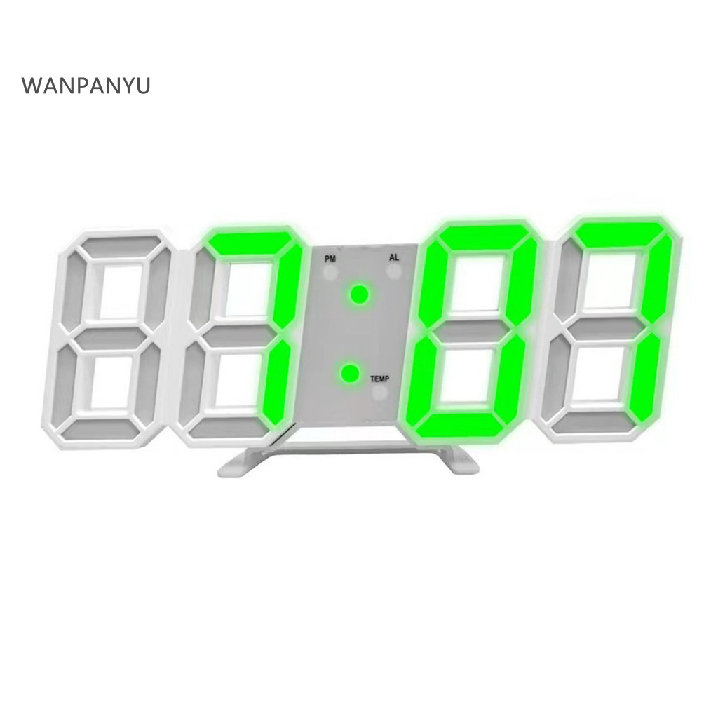 wanpanyu Desktop Clock 12/24-hour Digital Clock Modern Led Digital ...