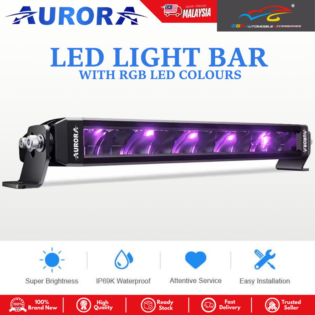 [1 PC] AURORA 20" INCH WHITE AND RGB LED LIGHT BARS CAR LED LIGHT BAR ...