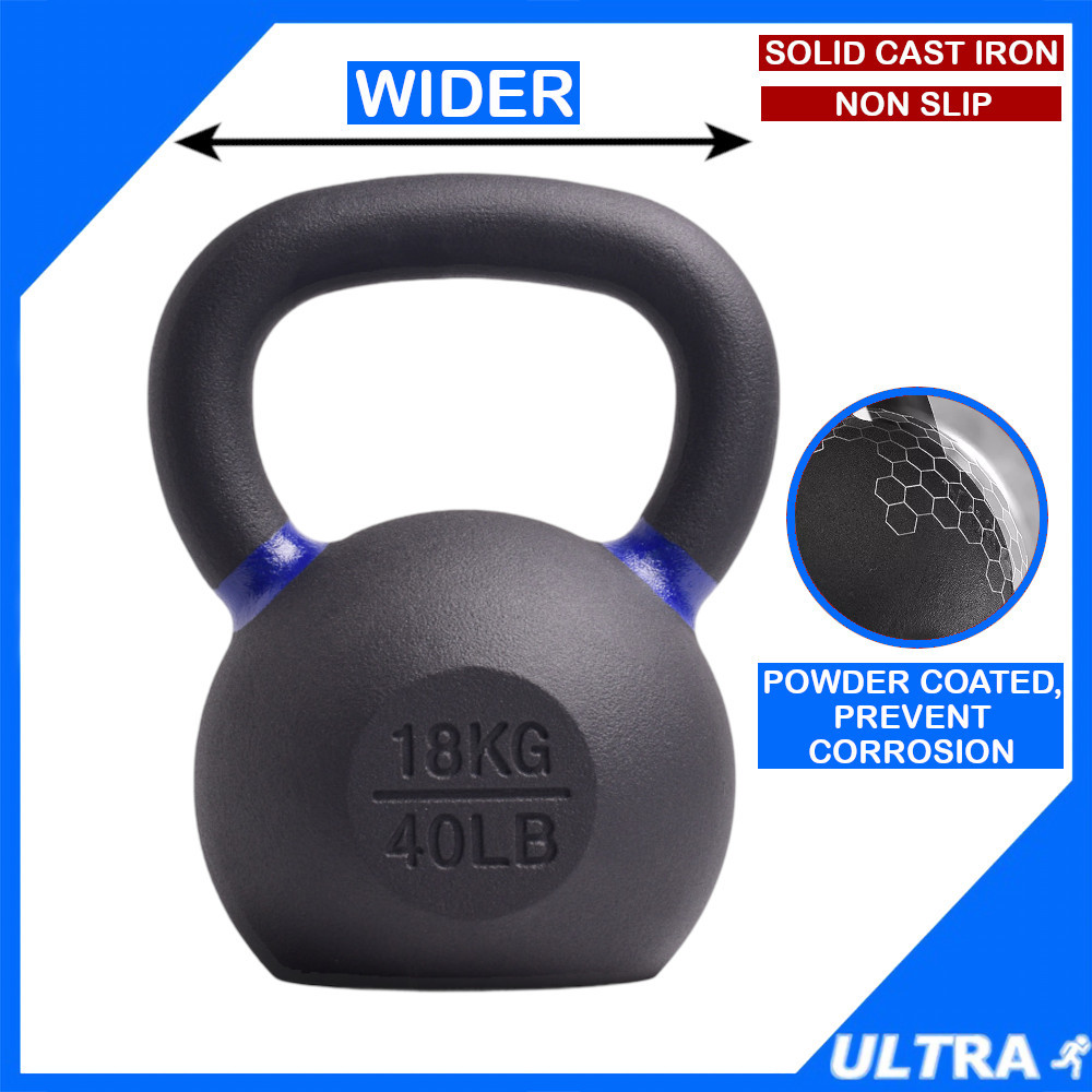 Powder Coat Kettlebell 12KG 16KG 18KG Weight Lifting Training Handle ...