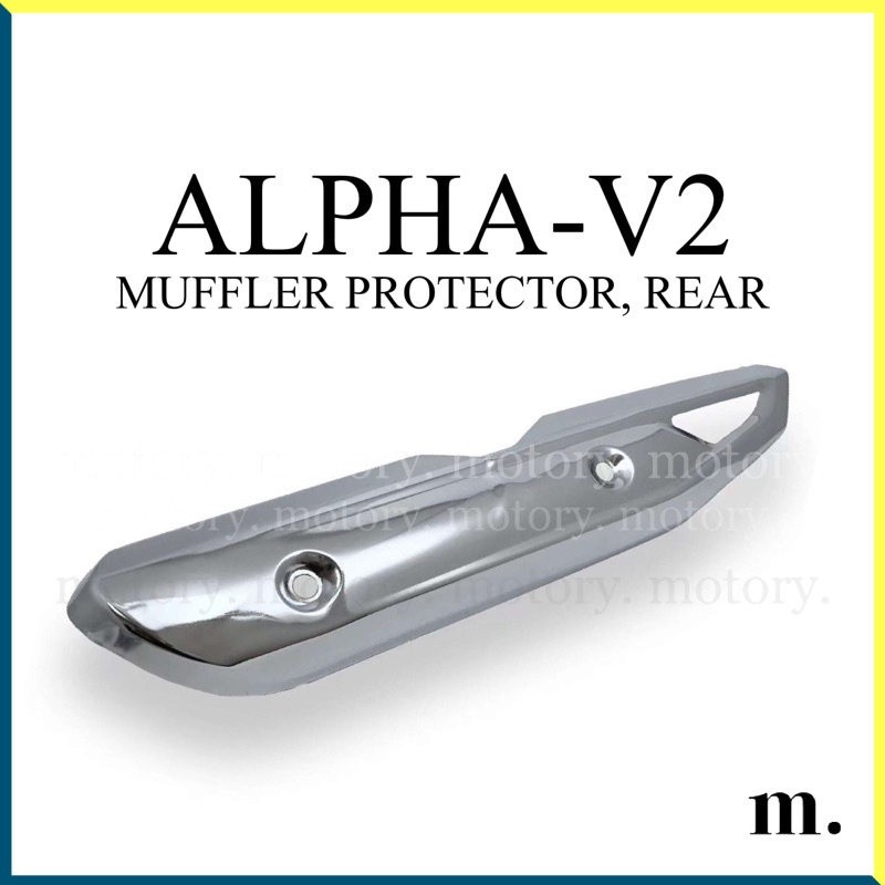 HONDA ALPHA110-V2 REAR MUFFLER PROTECTOR (CHROME) WAVE ALPHA ALPHAV2 V2 ...