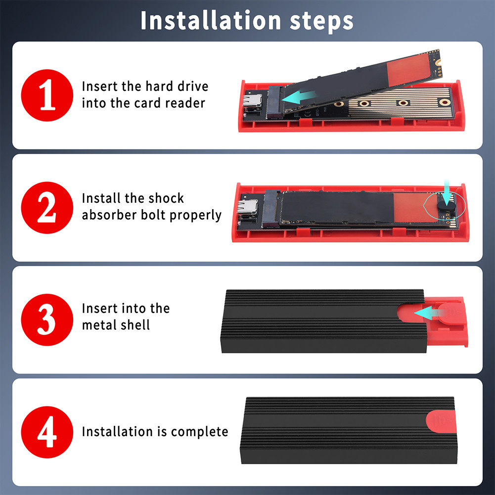 M.2 NGFF NVME SSD Case 6/10Gbps SSD Disk Box for 2230/2242/2260/2280 M2 NVMe SSD [freeplus.my ...