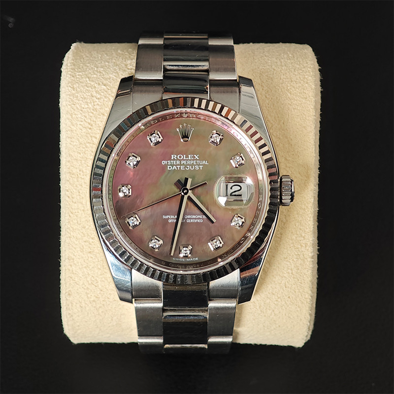 Rolexx 36 Log Type116234Mechanical Men's Watch Black Fritillary Disc ...