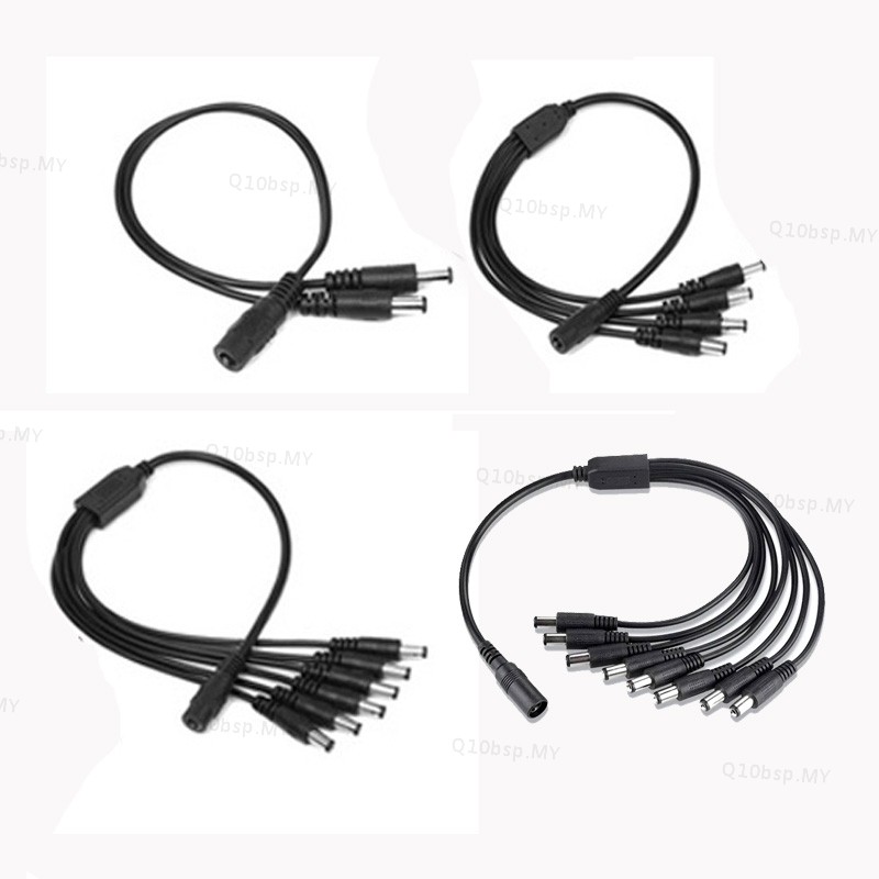 2/4/6/8 Way Male Plug DC Power Cable Splitter Adapter 5.5*2.1mm Female ...