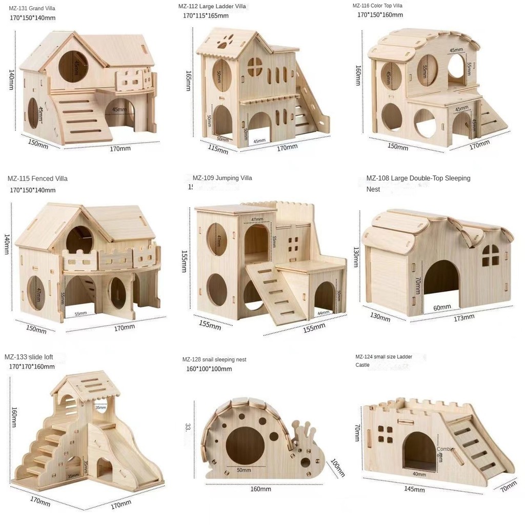 Hamster House Golden Bear Rumah Hamster, rumah sarang kayuVilla Summer ...