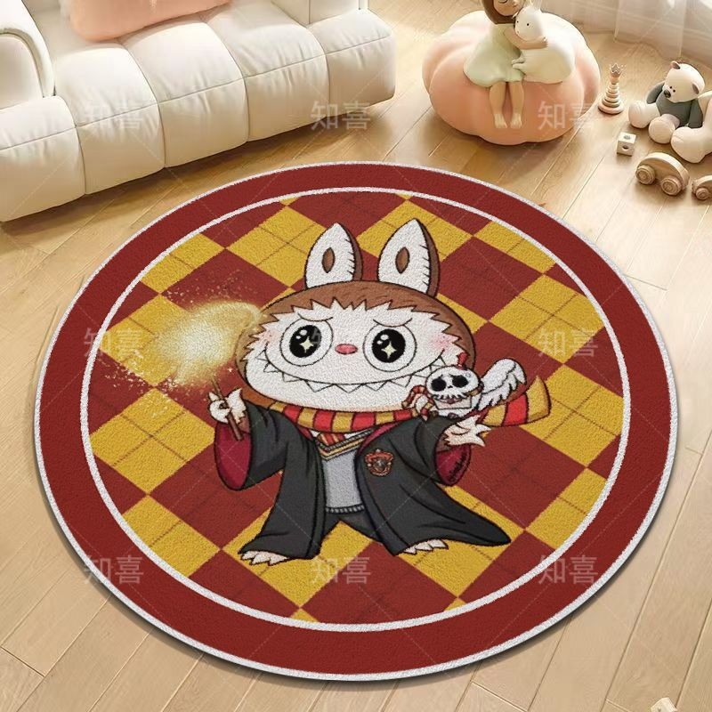 Pop Mart Cartoon Labubu Cute Round Harry Potter Comics Home Carpet Mat ...