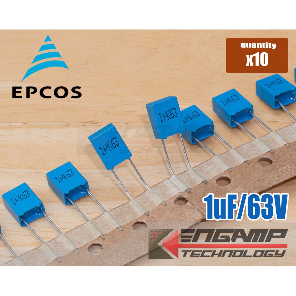 (10 Pcs) [F-CAP] 1uF/63V EPCOS 4.4x7.1 H9.5mm P = 5mm | Shopee Malaysia