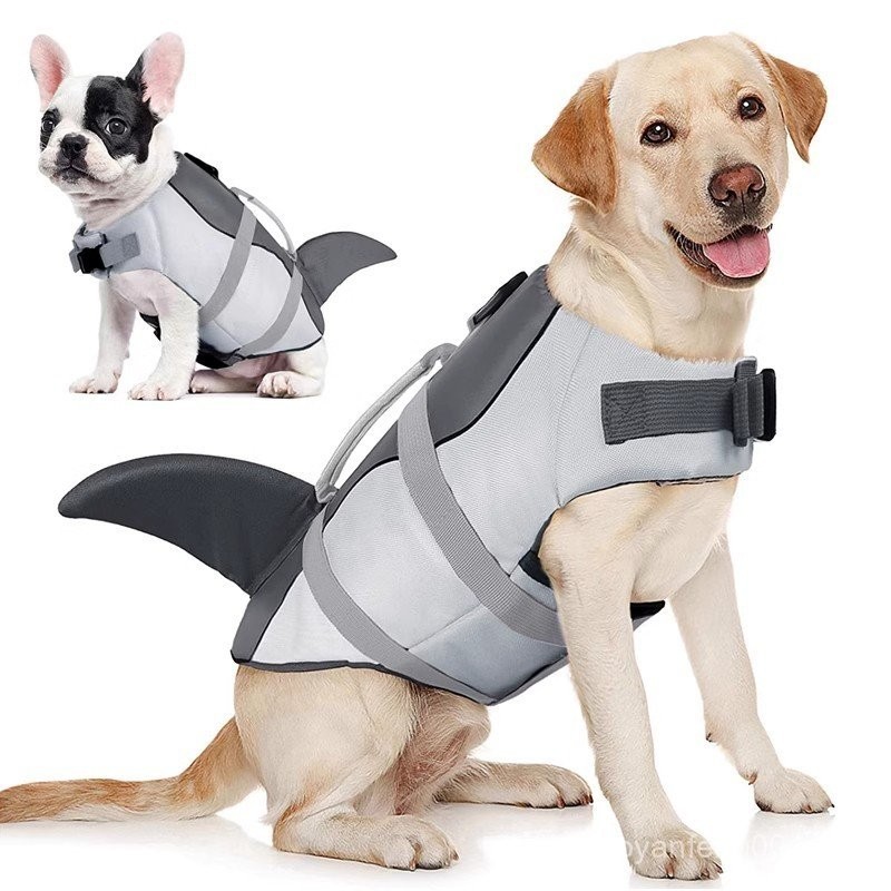 Pet Clothes Shark Outing Swimsuit Dog Swimming Safety Clothing Vest ...