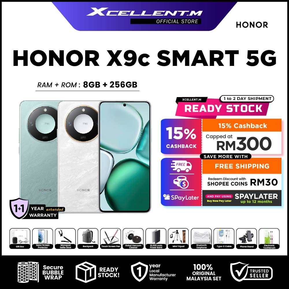 HONOR X9c Smart 5G [16GB*(8+8)GB RAM 256GB ROM] - Asal HONOR Malaysia | Shopee Malaysia