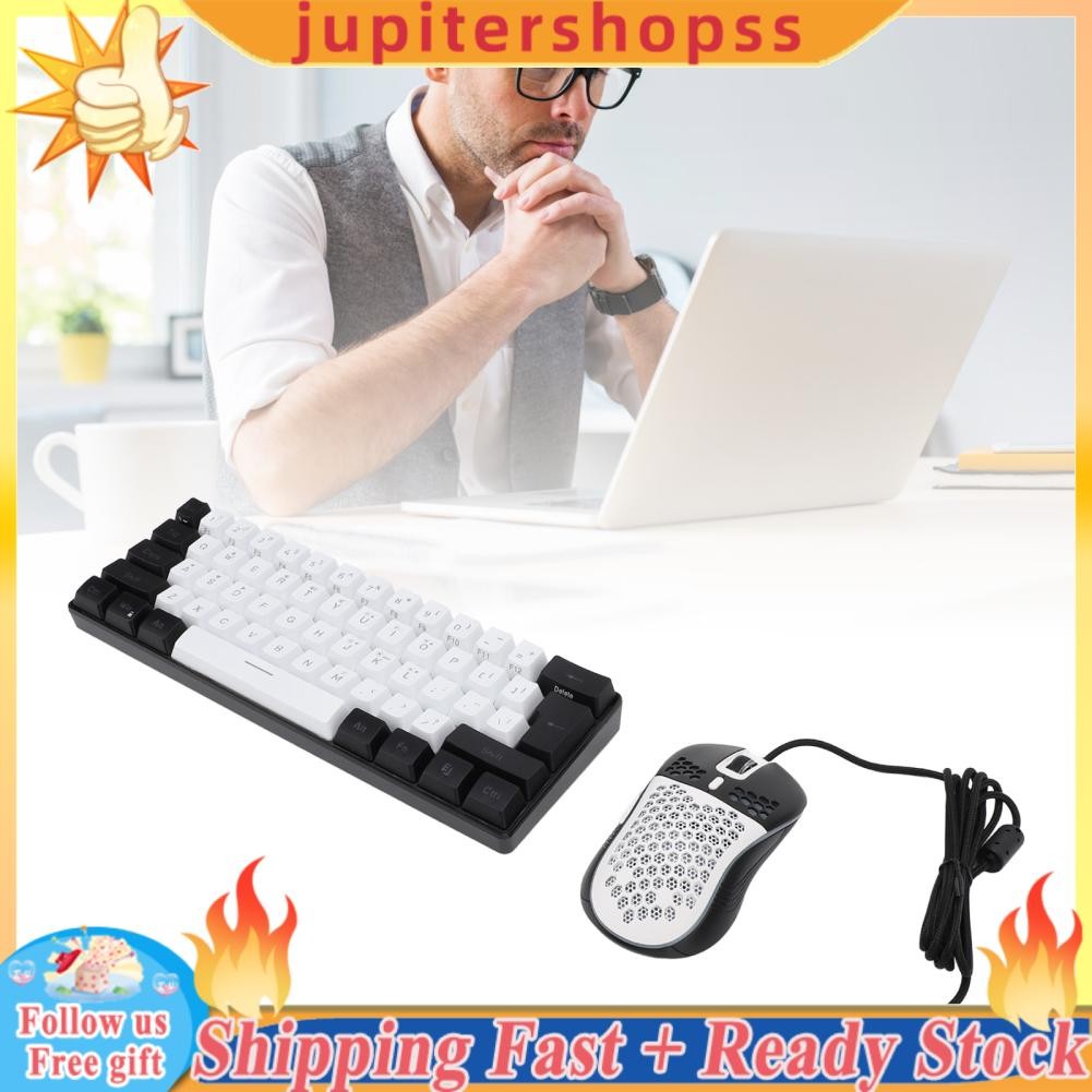Jupitershopss 61 Key RGB Illuminated Keyboard Mechanical Feel Wired ...