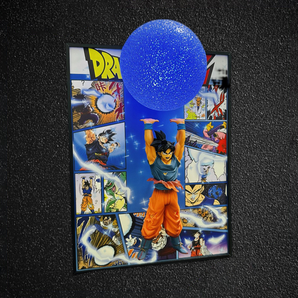 Dragon Ball Goku Spirit Bomb Figure 3D Model Frame Mural Toy ...
