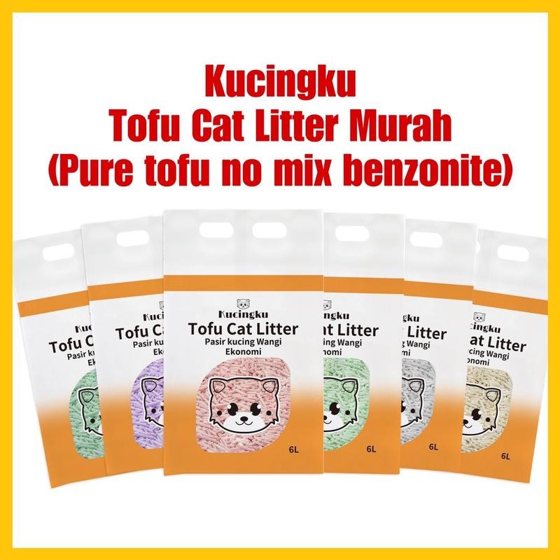 Kucingku Tofu Cat Litter Murah 6L/ Natural Cat Litter/Tofu Cat Litter ...