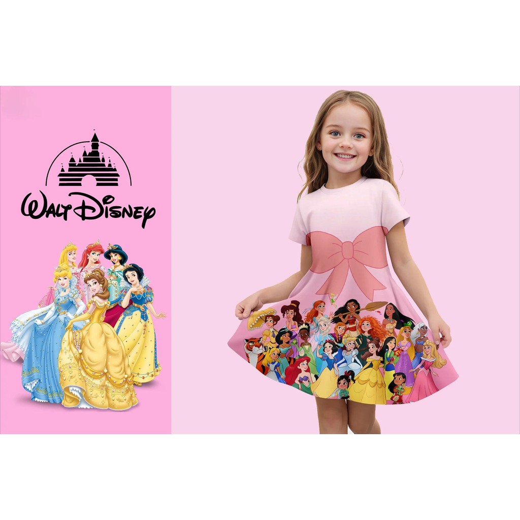 Disney Girl's Princess Dress Summer Snow White MINISO Short Sleeved ...