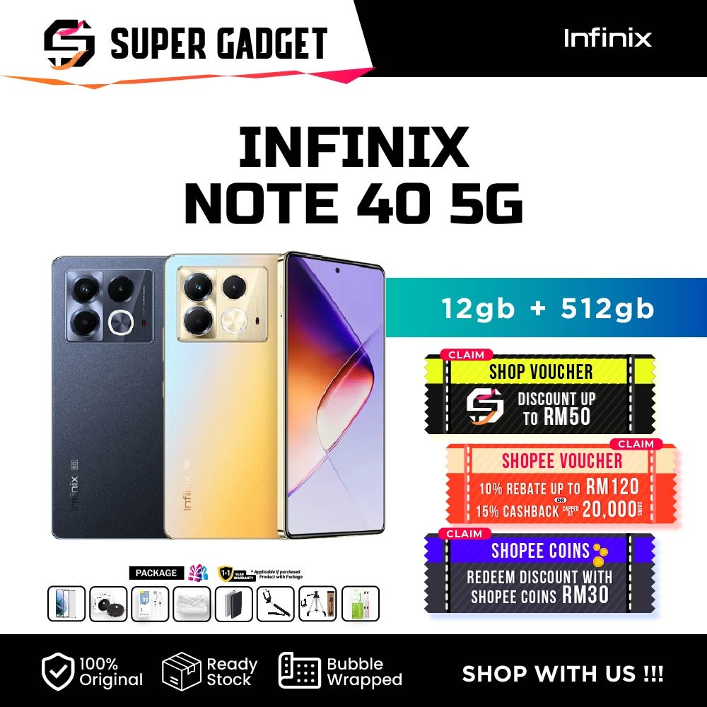 INFINIX Note 40 5G [12GB RAM 512GB ROM] - Original INFINIX Malaysia ...