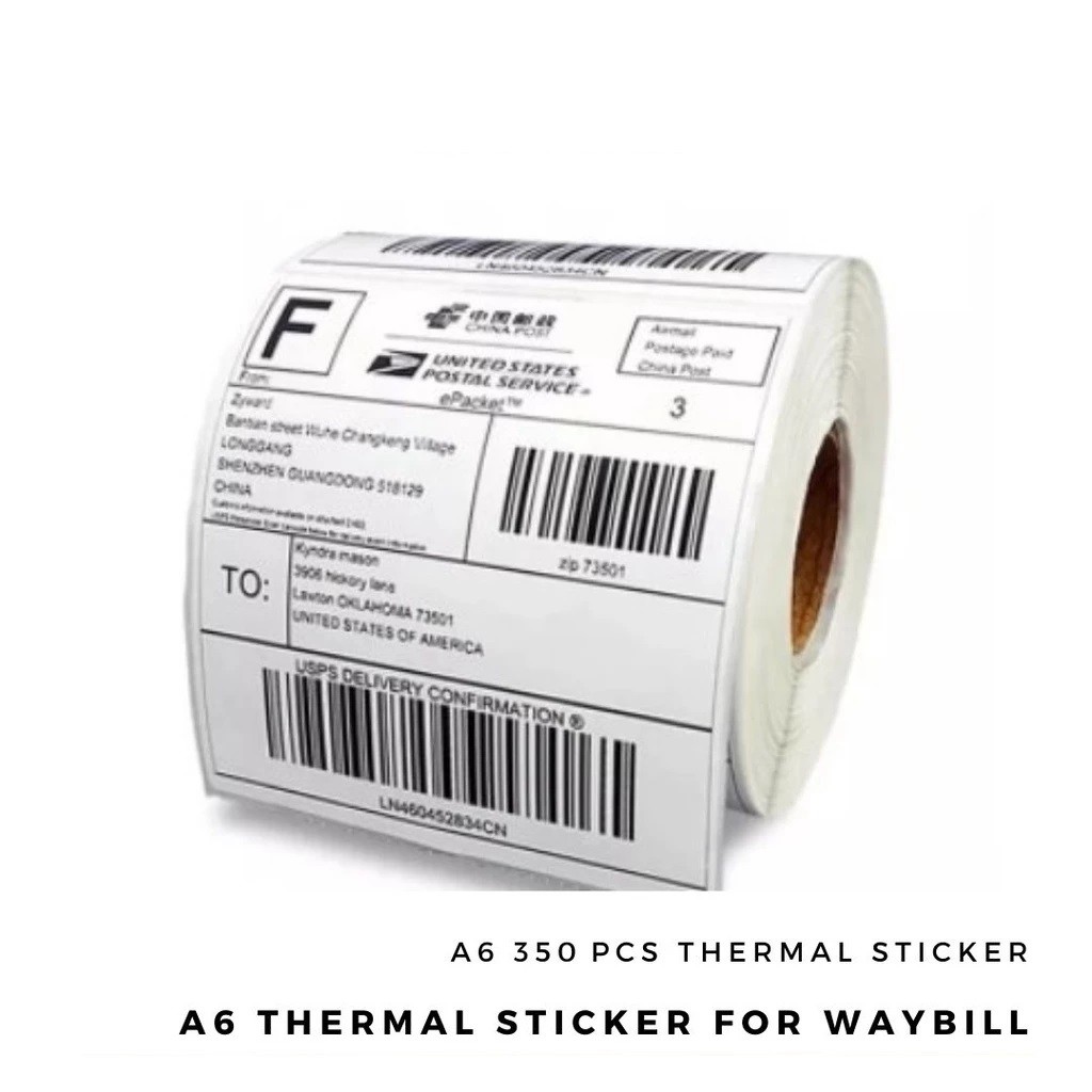 350pcs Thermal Sticker A6 Size Airway Bill Paper Roll Sticker Thermal ...