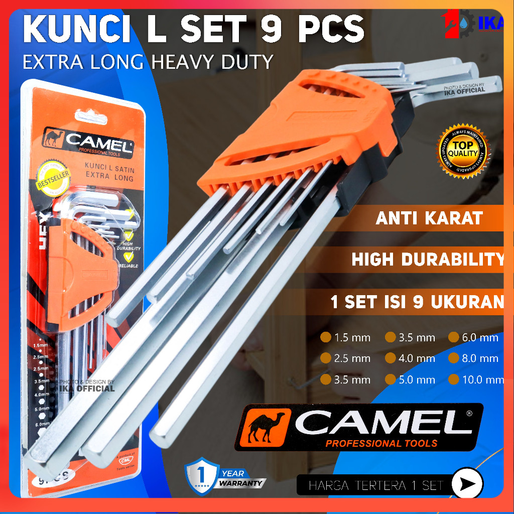 Camel L Key set Hexagonal 9pcs L Key Satin Hex long Neck 9pcs L key set ...