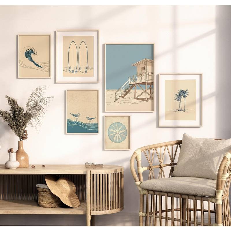 Beach Wall Art Prints | Vintage Beach Decor | Minimalist Beach House ...