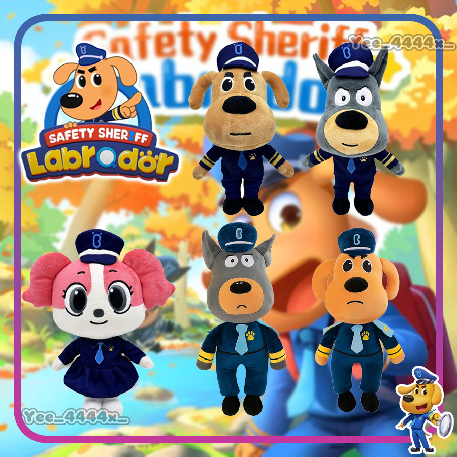 Safety Sheriff Labrador Plush Toy Cute Babybus Labrador Doll Animation ...