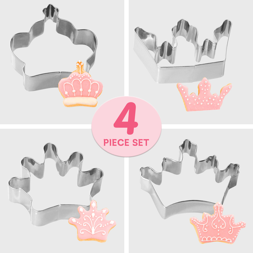 Cookie Cutter 4 Pcs/Set Crown King Queen Princess Shapes Stainless ...
