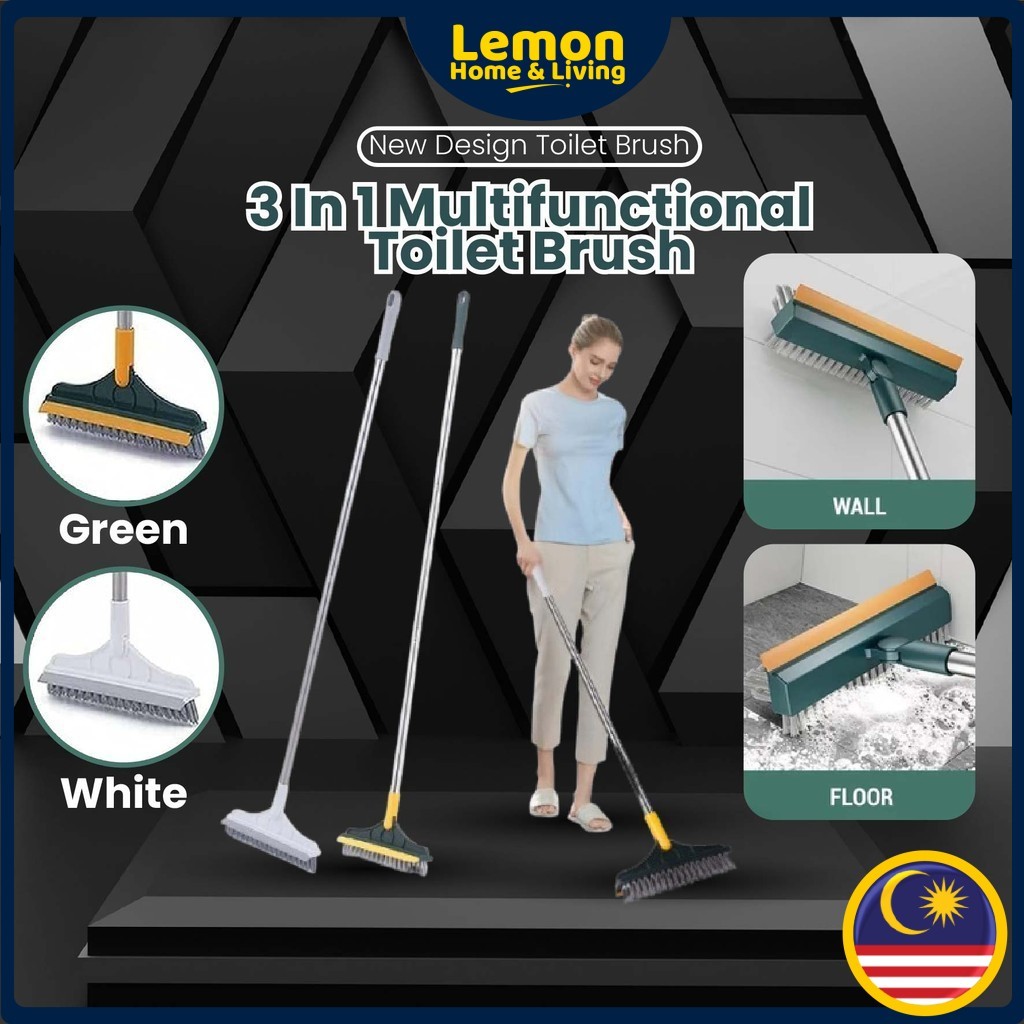🍋 3 in 1 Magic Toilet Brush Berus Cuci Wiper Tandas Tile Bathroom ...