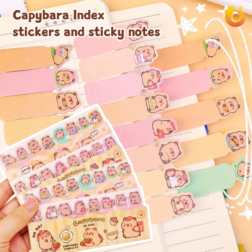 Multi Functional School Learning Office Index Stickers - Cute Capibala ...