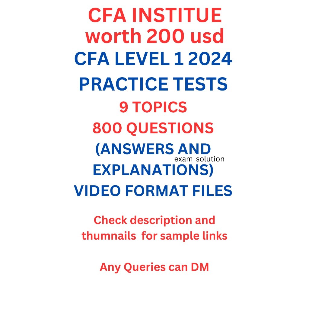 CFA level 1 2024 practice tests (800 Questions) | Shopee Malaysia