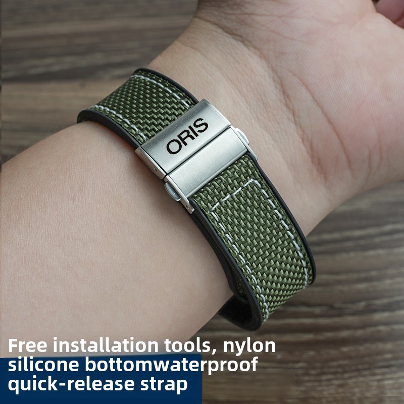 20mm 22mm Rubber Nylon Strap for Oris Nylon Silicone Watch Strap ...