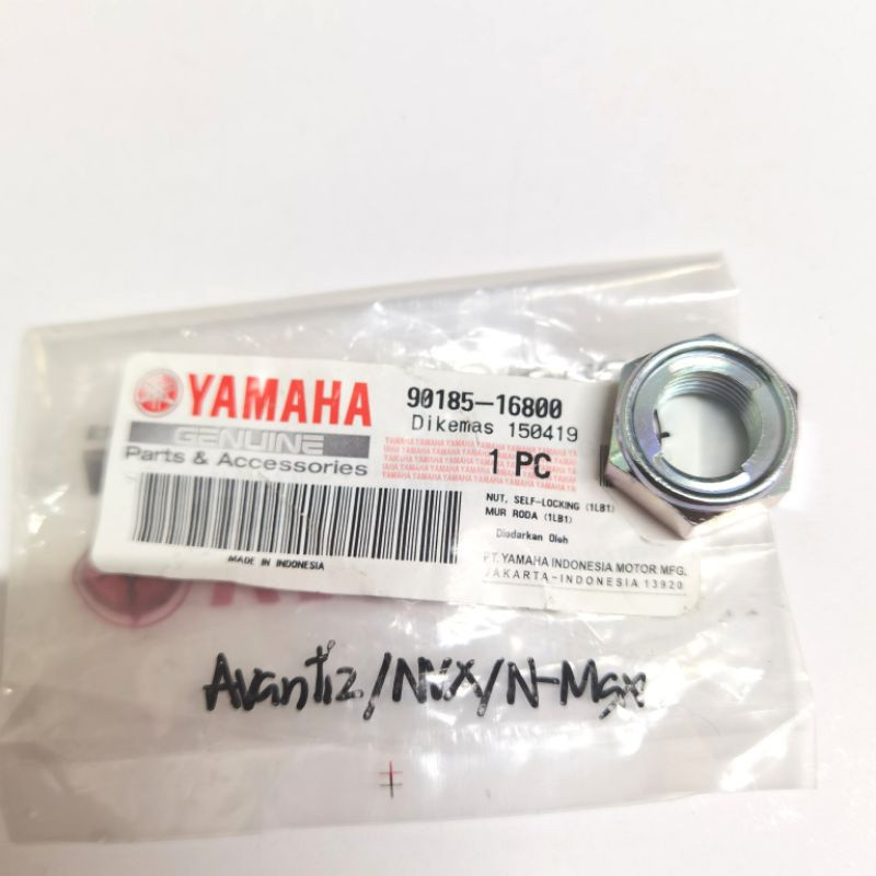 100% ORIGINAL YAMAHA NMAX NVX155 AVANTIZ SOLARIZ REAR WHEEL NUT 0 90185 ...