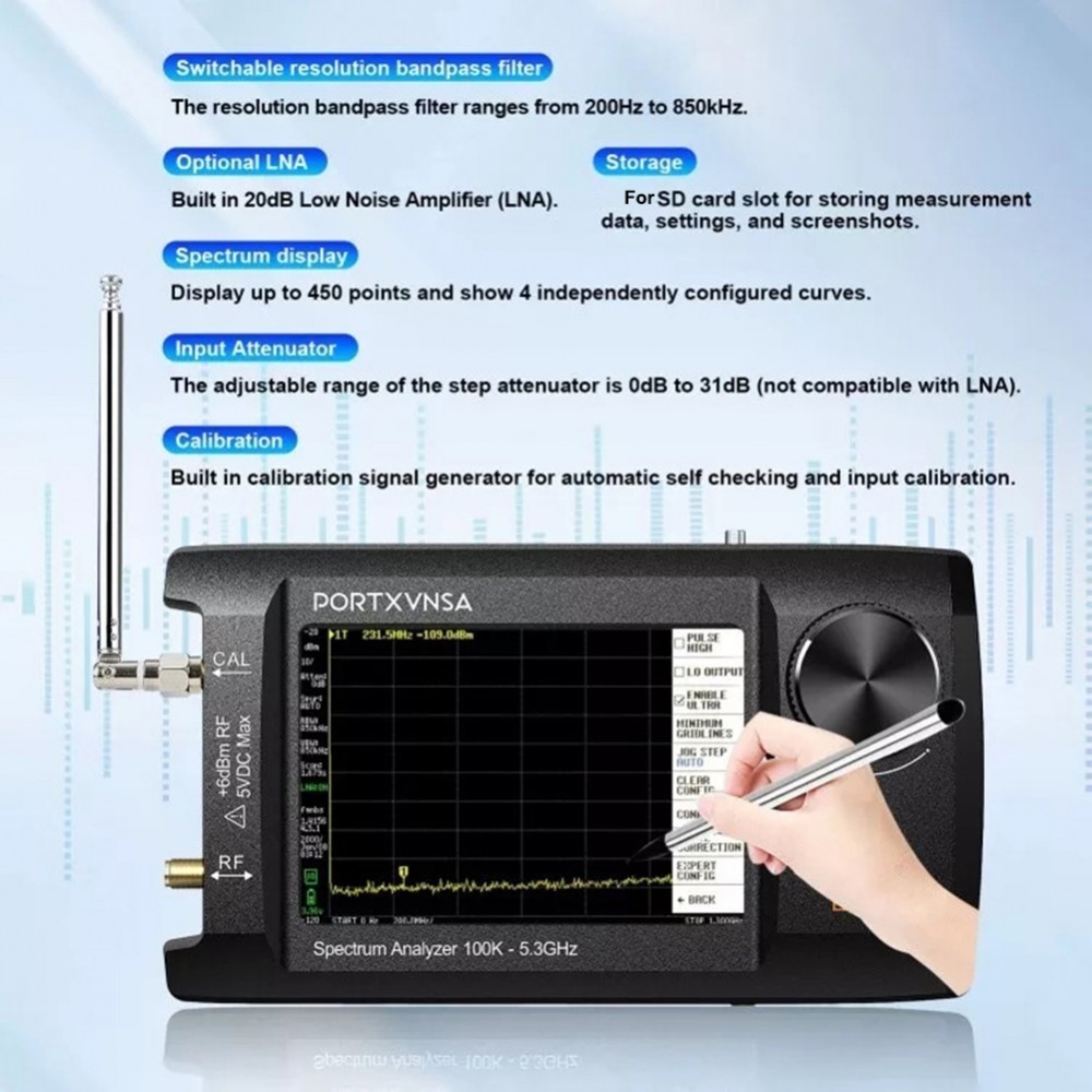 【SEMLL】SA5 Multi Function RF Testing Tool Spectrum Analyzer and Signal ...