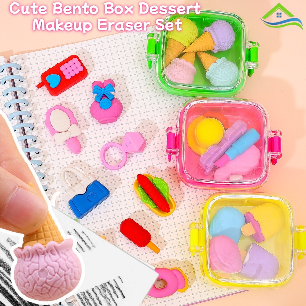 Cute Food, Cosmetics, Desserts, Bento Boxes, Eraser Set - Student ...
