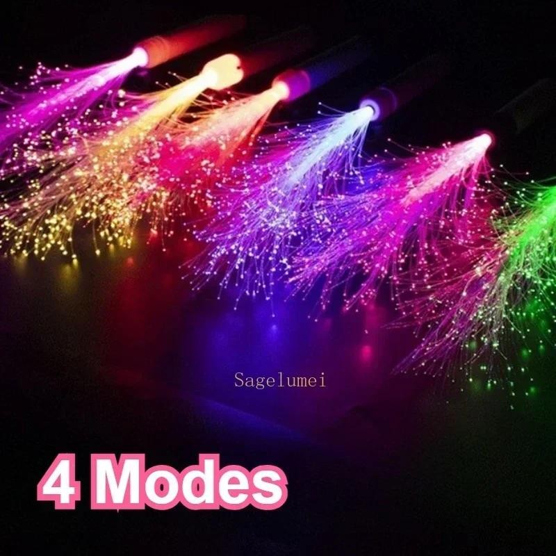 LED Fiber optic rod 7 Colors rainbow flashing stick concert birthday ...