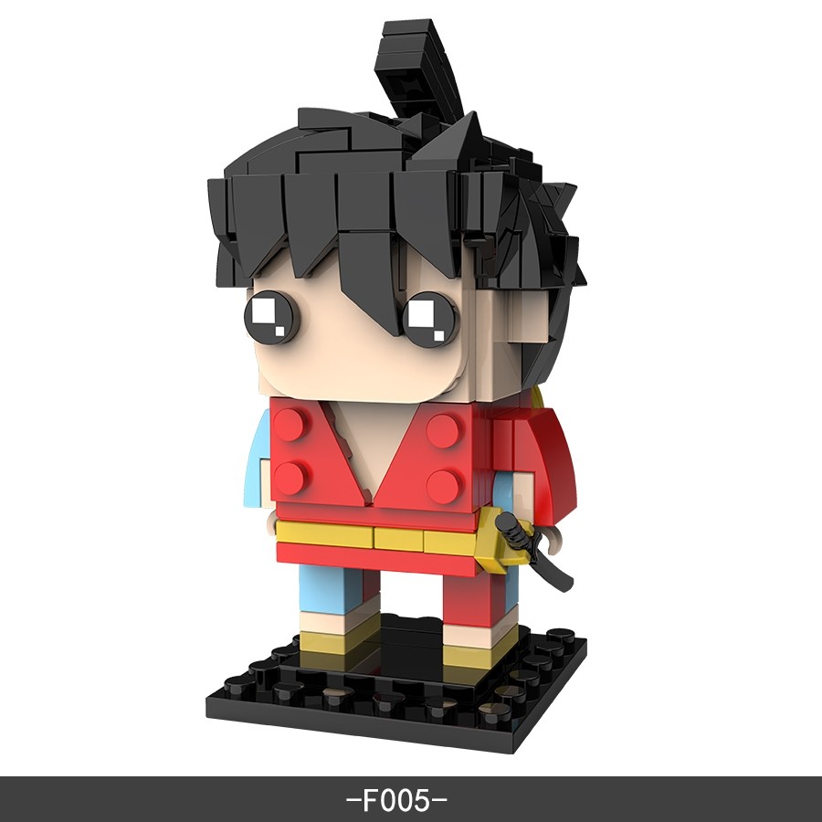 One Piece Naruto Assembled Square Head Boy Building Blocks Luffy ...