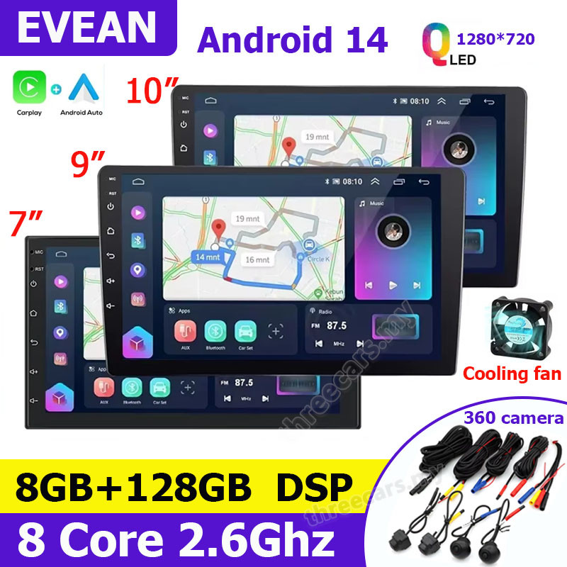 With Cooling Fan Android Player Qled 1280 720 9 10inch Android 14 Car