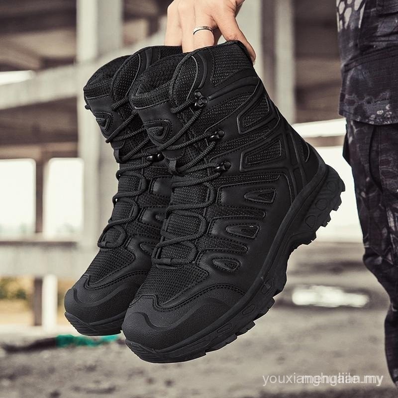 Hot combat SWAT MEN'S outdoor tactical boots hiking soldier police ...