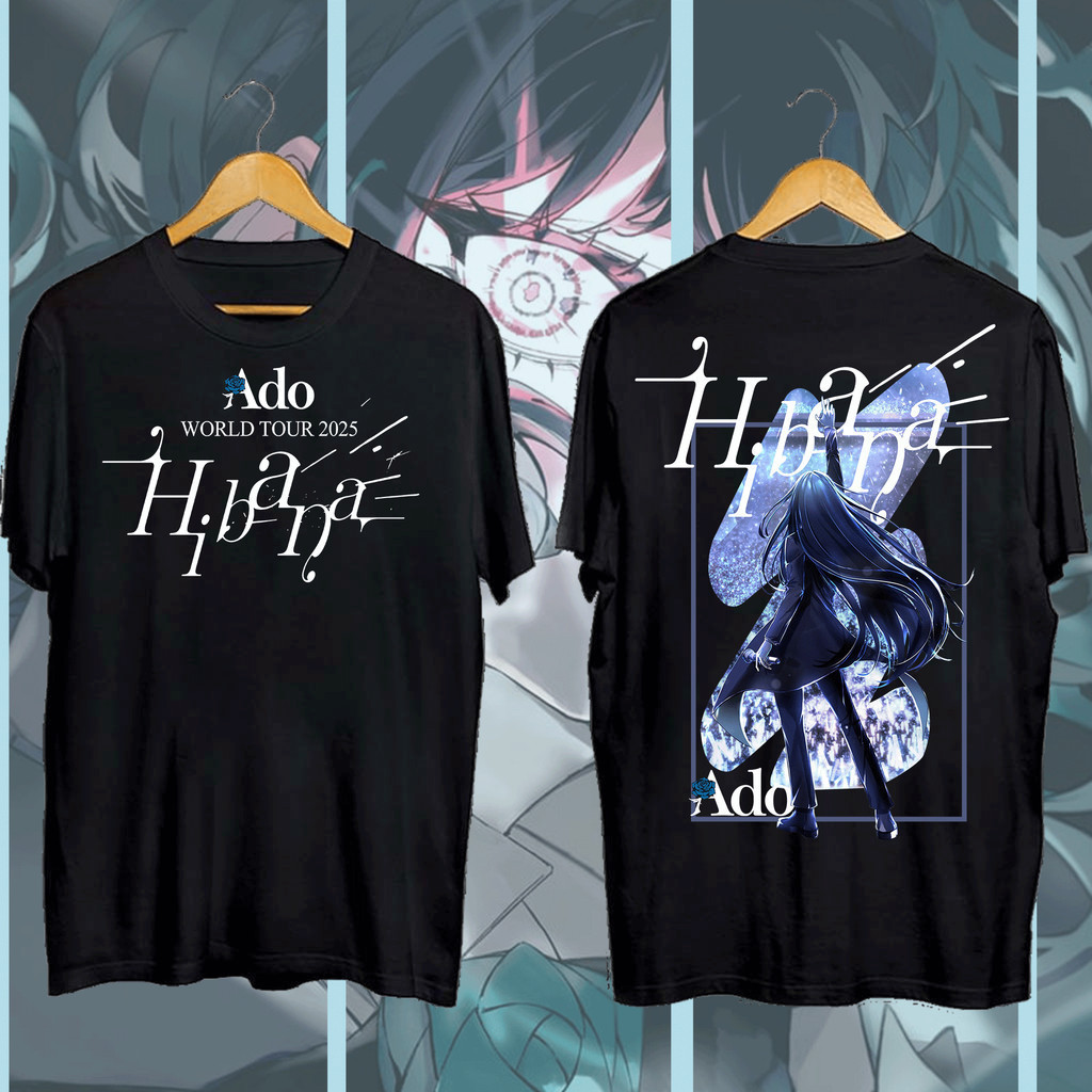 2025 Ado-WORLD TOUR "Hibana" T-shirt Black And White Short Sleeve Round ...
