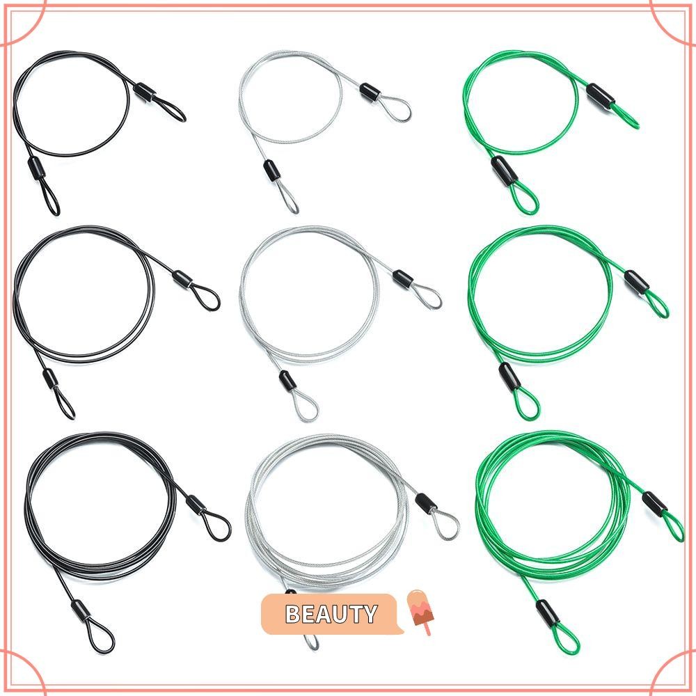 BEAUTYONE Steel Cable Lock 0.5/1/2Meters Security Safety Rope Anti ...
