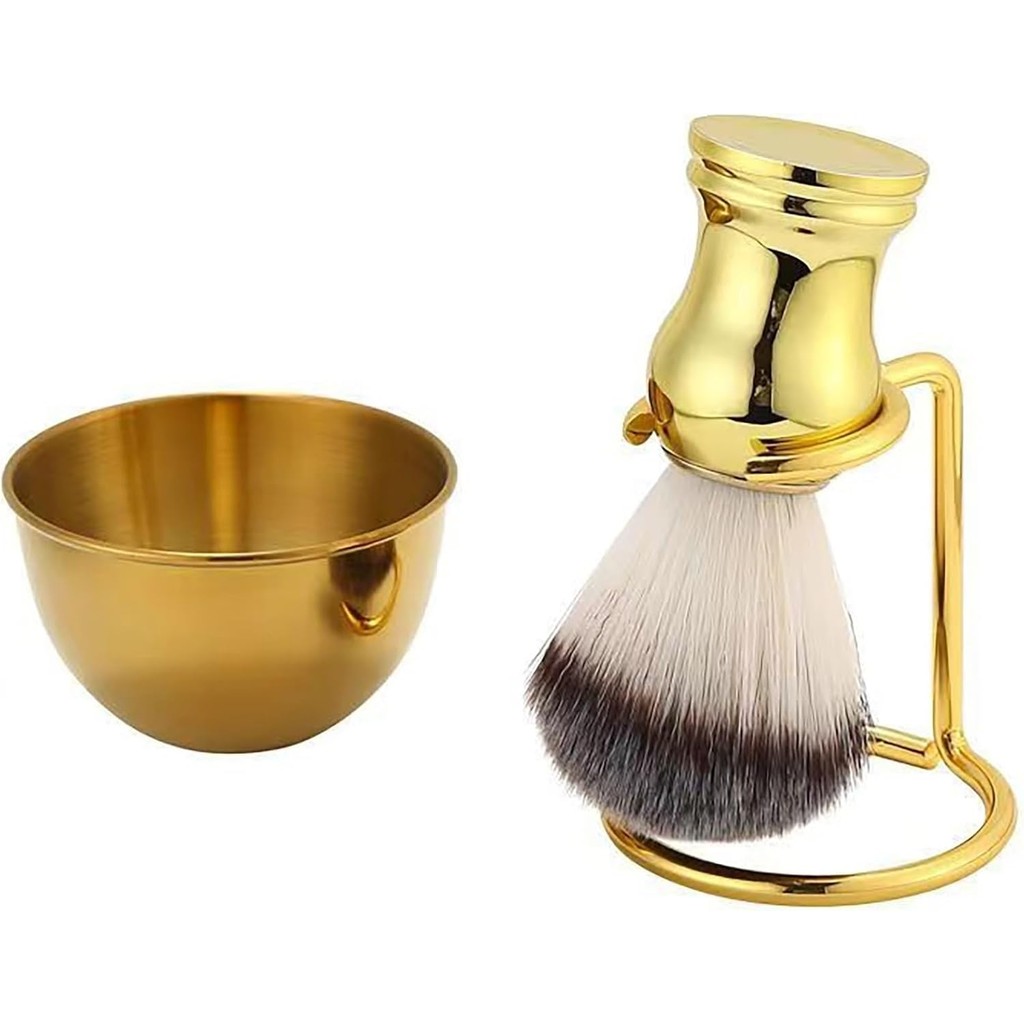 Shaving Brush Set 3 in 1Includes Shaving Brush, Stainless Steel Shaving ...
