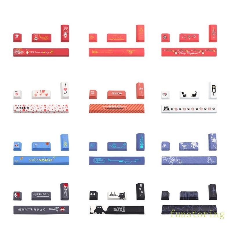 FUN 4 Keycap Set Keyboard Custom Keycaps 6 25U Five Sides 4 keys Dye ...