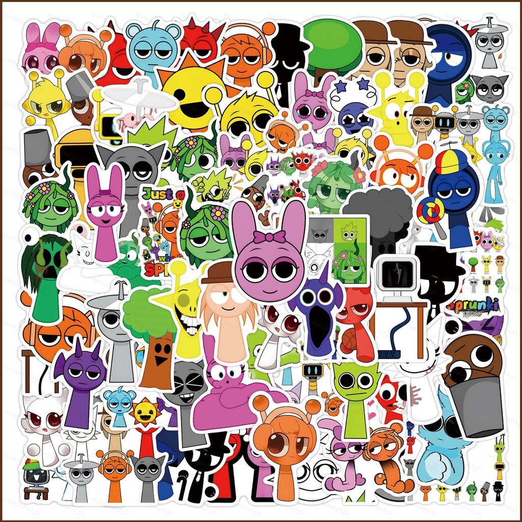 ST3 110PCS/set incredibox sprunki doodle stickers Decorate skateboard ...
