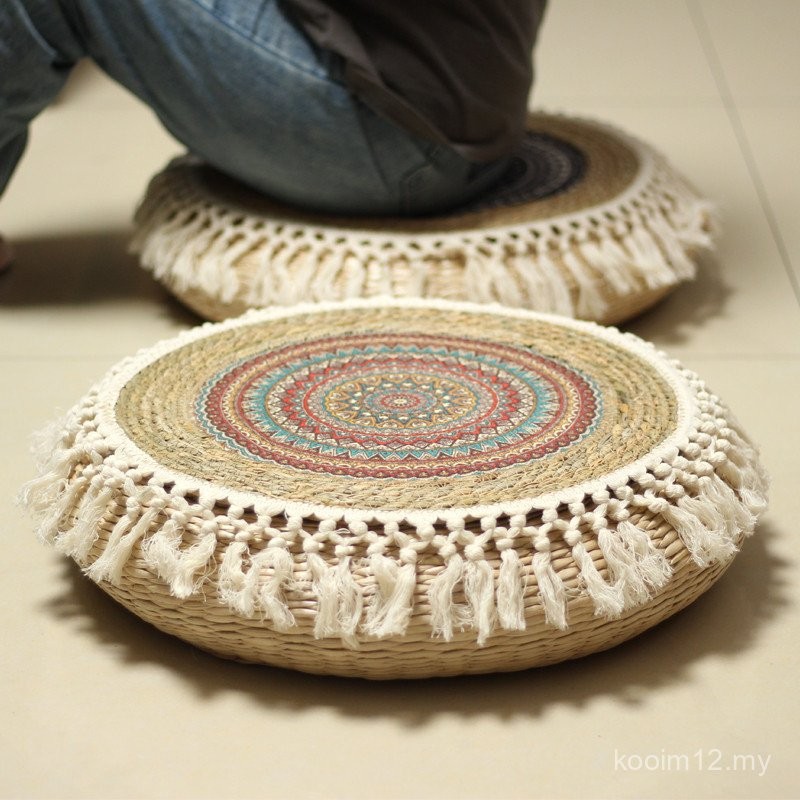 Kusyen Lantai Tatami Anyaman Jerami Tikar Rumput Kusyen Meditasi Zen ...