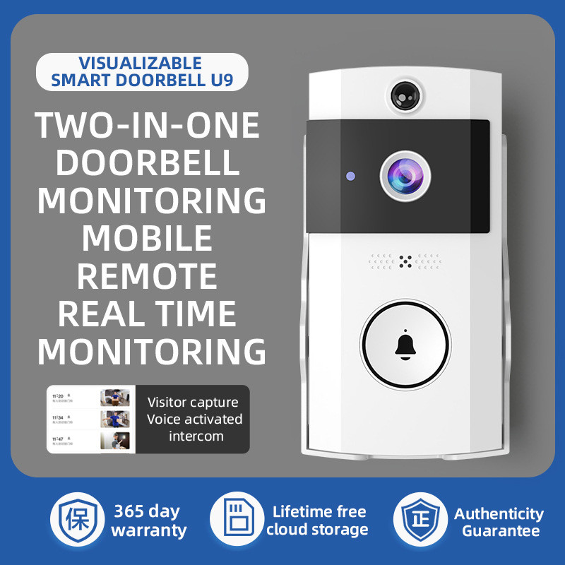 High-Definition Wireless Visual Doorbell With Solar Rain Cover Ultra ...