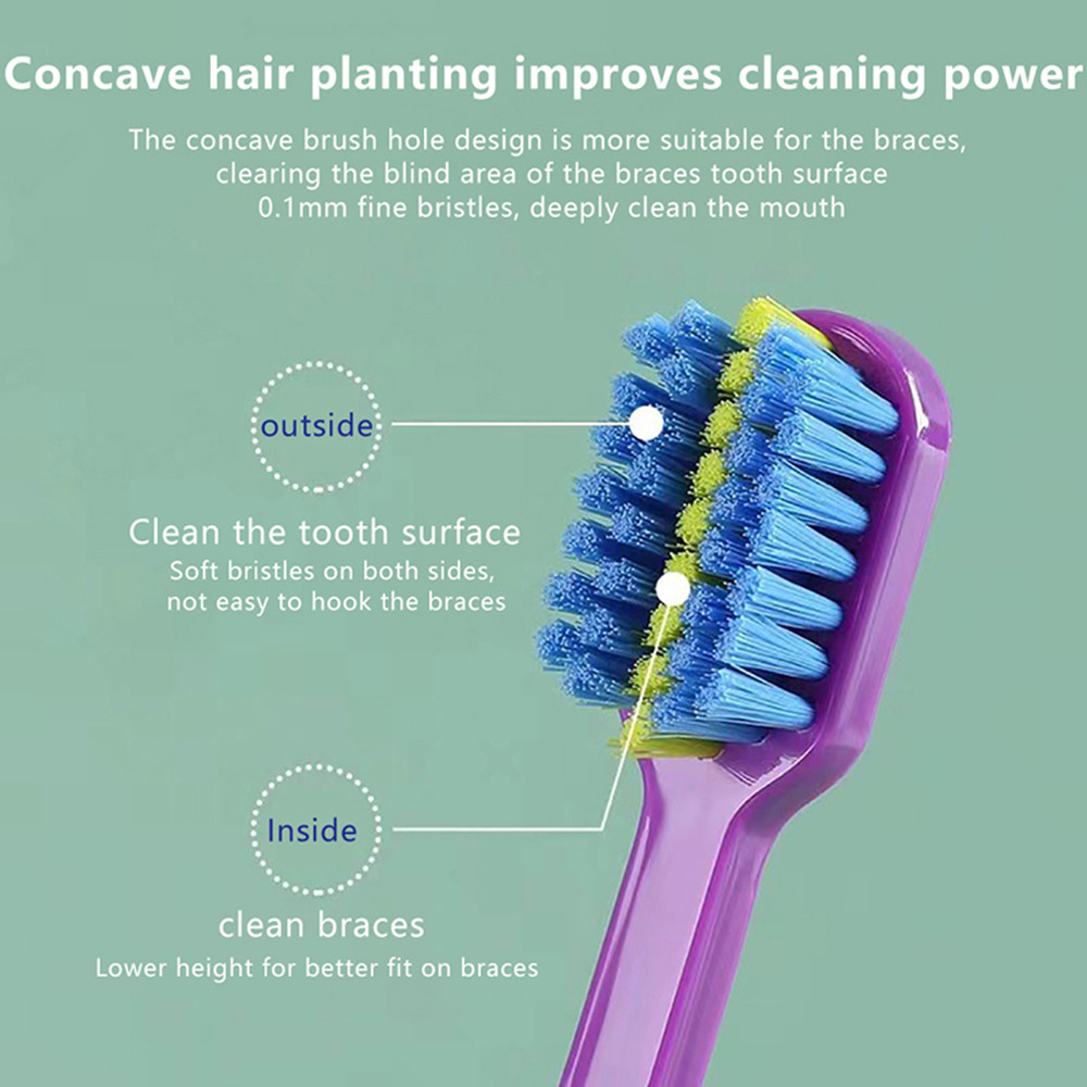 Soft Bristles Orthodontic Toothbrush Interdental Brush Oral Hygiene ...