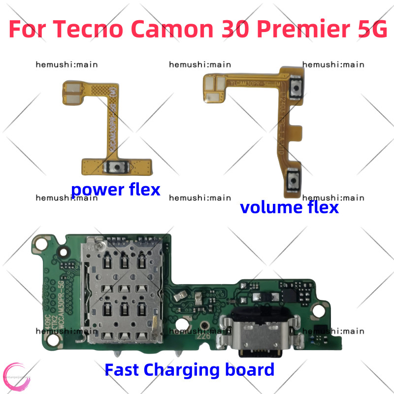 For Tecno Camon 30 Premier 5G CL9 Power Volume Flex Button Switch USB ...