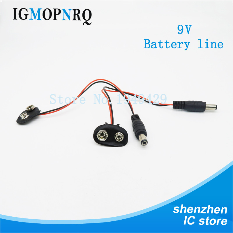 10PCS Experimental 9V Battery Snap Power Cable to DC 9V Clip Male Line ...